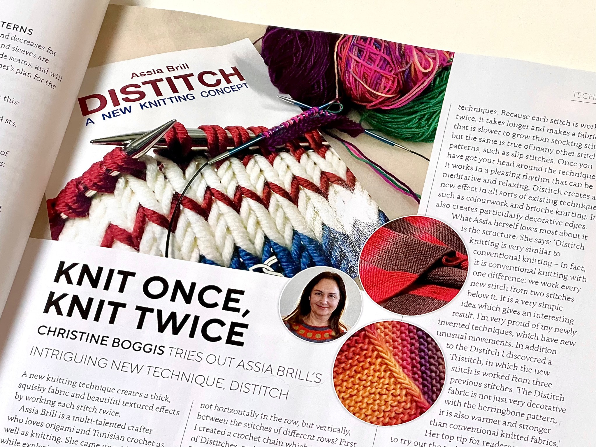 Distitch review in Knitting magazine – Assia Brill
